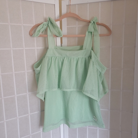 Puma | Tops | Puma Mint Green Mesh Top L | Poshmark